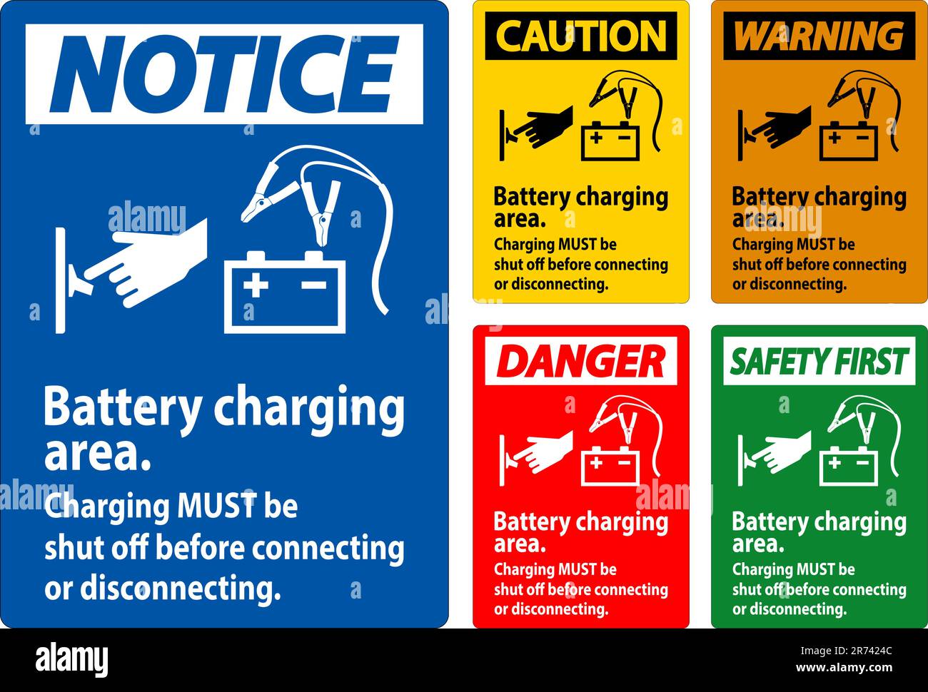 Avertissement zone de chargement de la batterie, la charge doit être ...