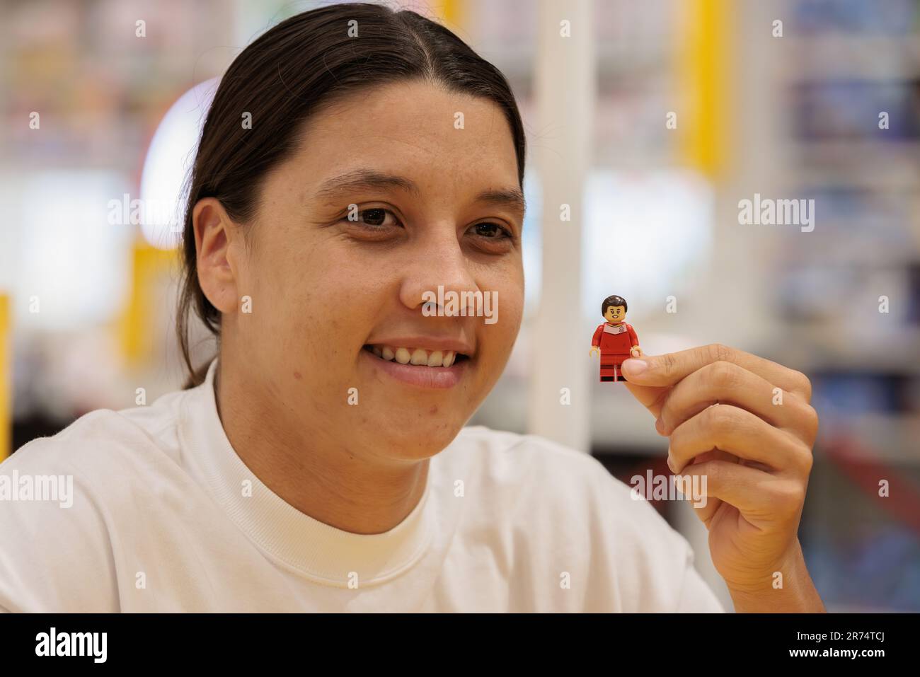 Le capitaine de Matilda Sam Kerr lors du lancement de la campagne Play ...