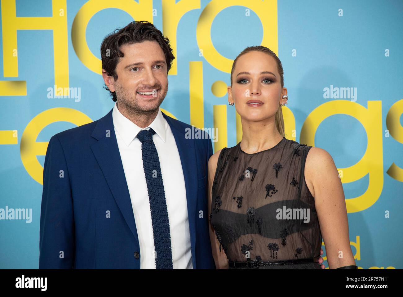 Writer/director Gene Stupnitsky, left, and Jennifer Lawrence pose for ...