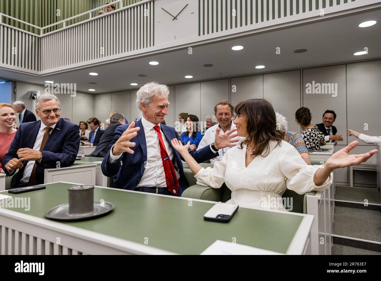 LA HAYE - Paul Rosenmoller (GroenLinks) et Mei Li vos (PvdA) lors de la première réunion du ...