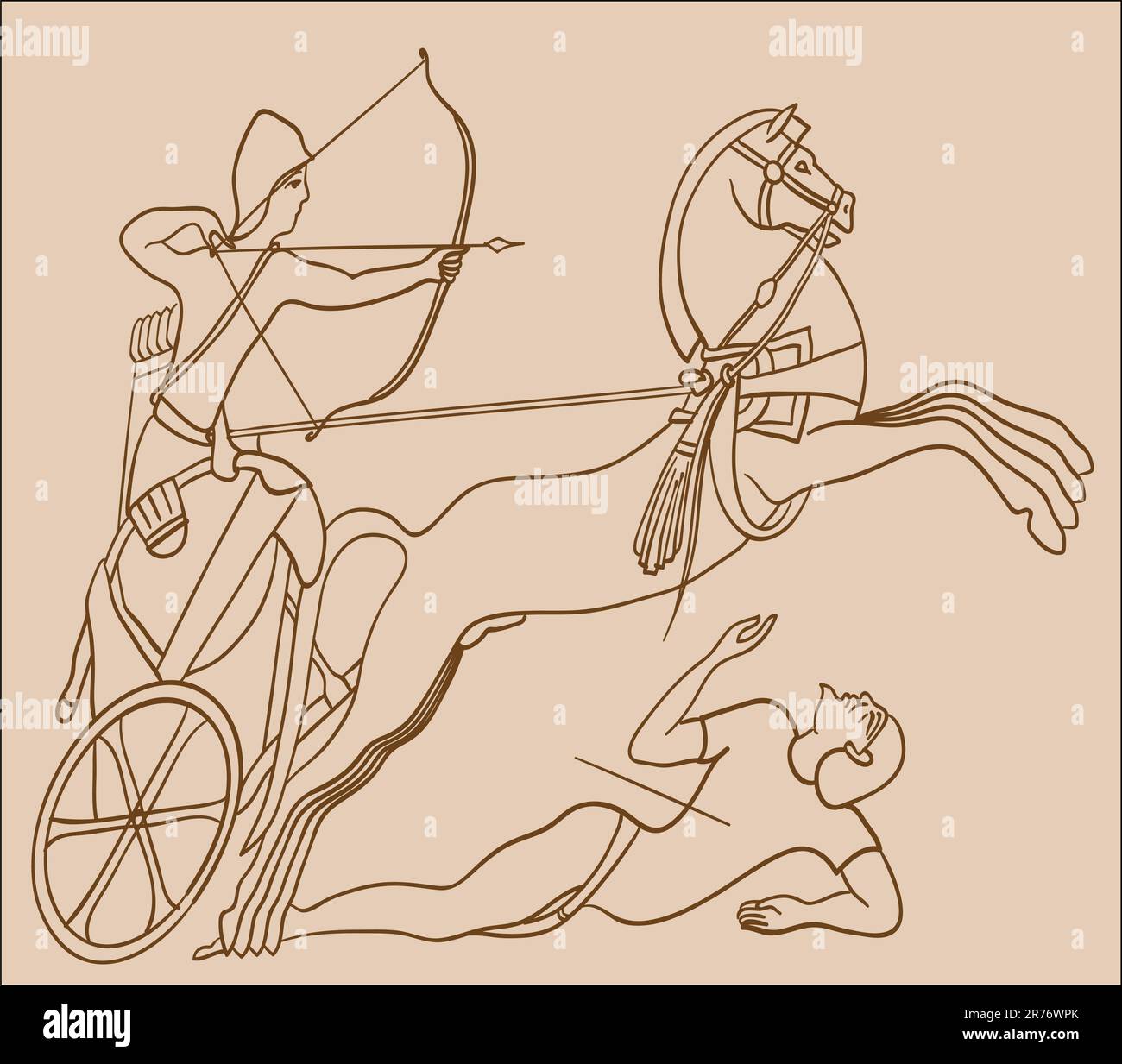 Egyptian mural cheval Banque d'images vectorielles - Alamy