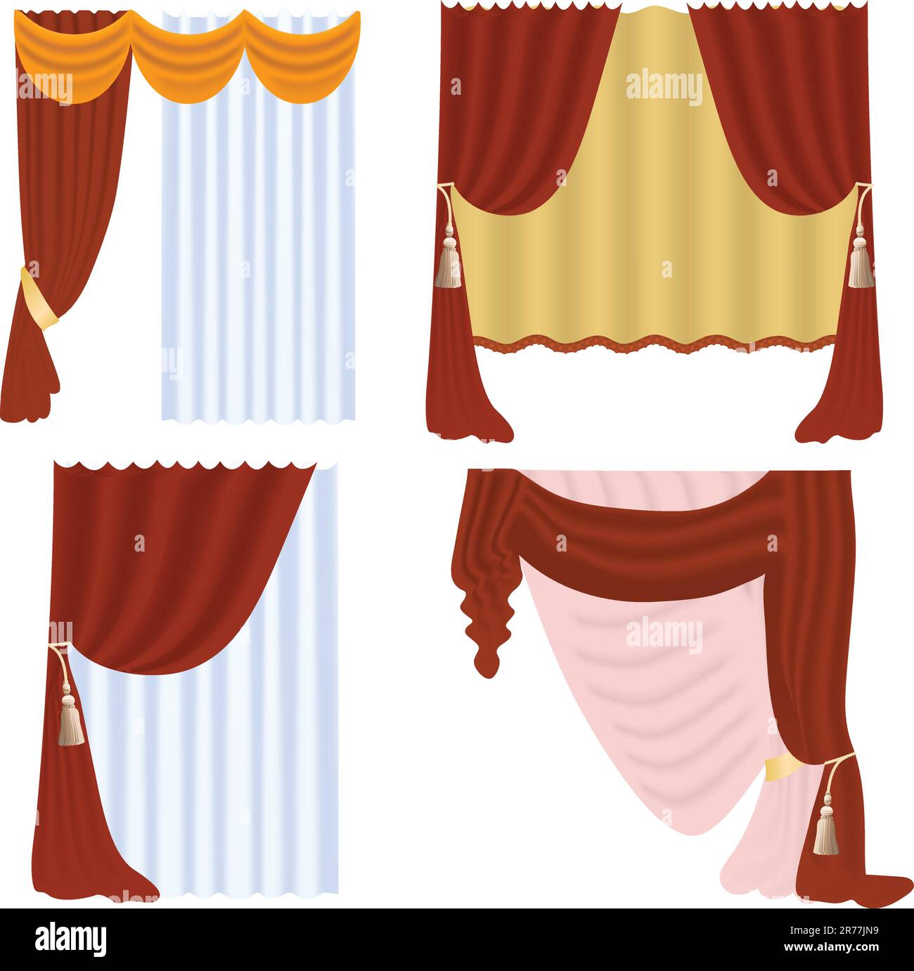 Rideaux roses Banque d'images vectorielles - Alamy