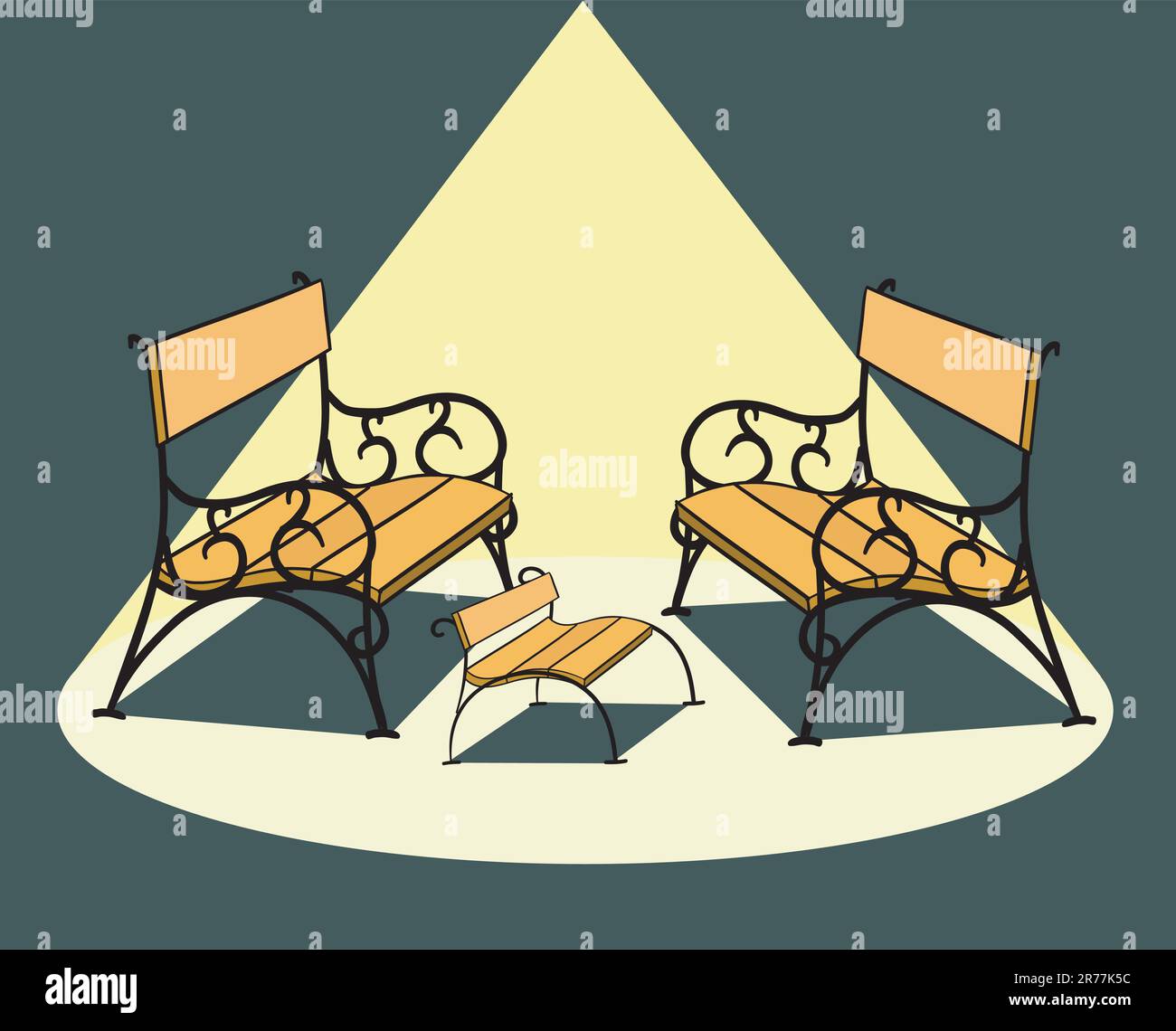 Banc en bois marron Banque d'images vectorielles - Alamy