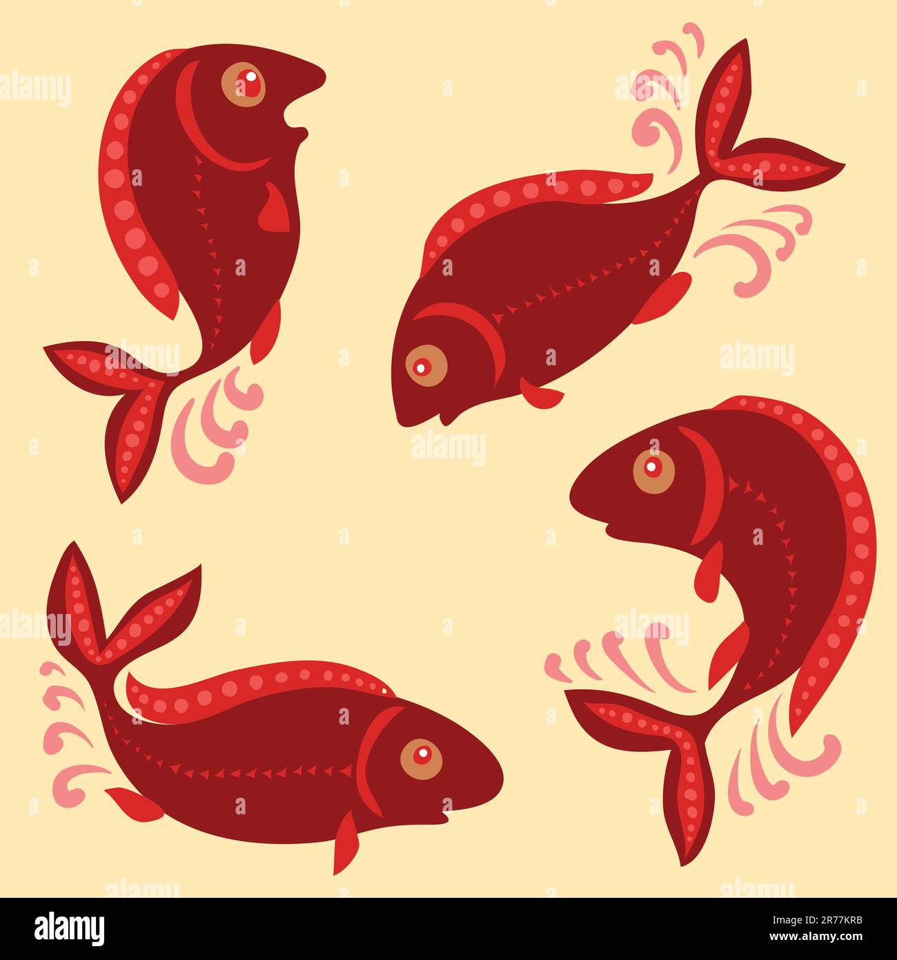 Poissons rougé Banque d'images vectorielles - Alamy