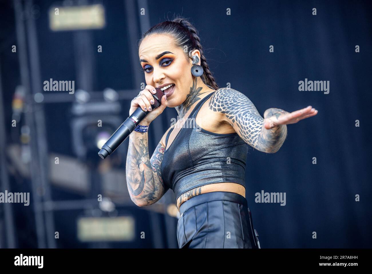 Solvesborg, Suède. 07th, juin 2023. Le groupe ukrainien de métaux lourds Jinjer donne un concert ...