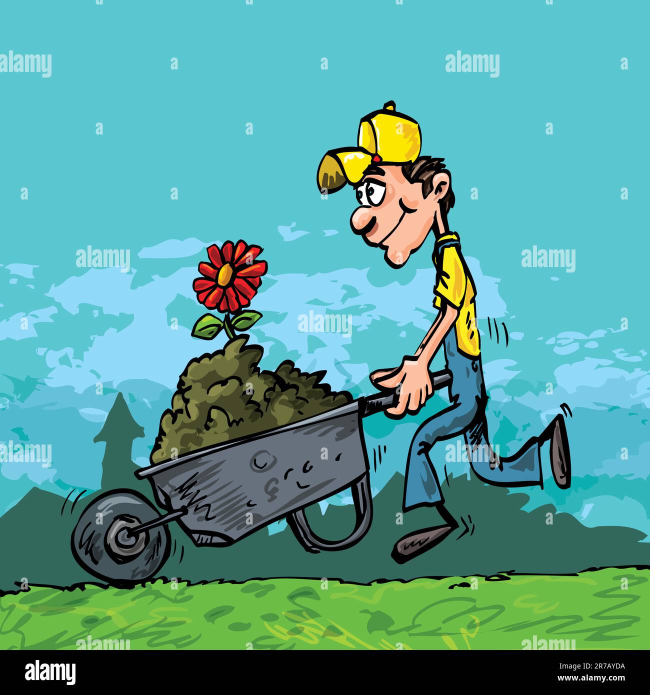 Brouette humaine Banque d'images vectorielles - Alamy