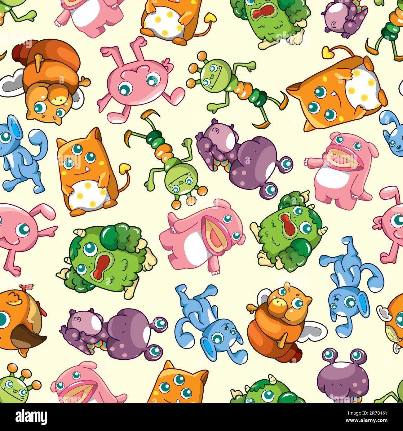 Monsters pattern Banque d'images vectorielles - Alamy