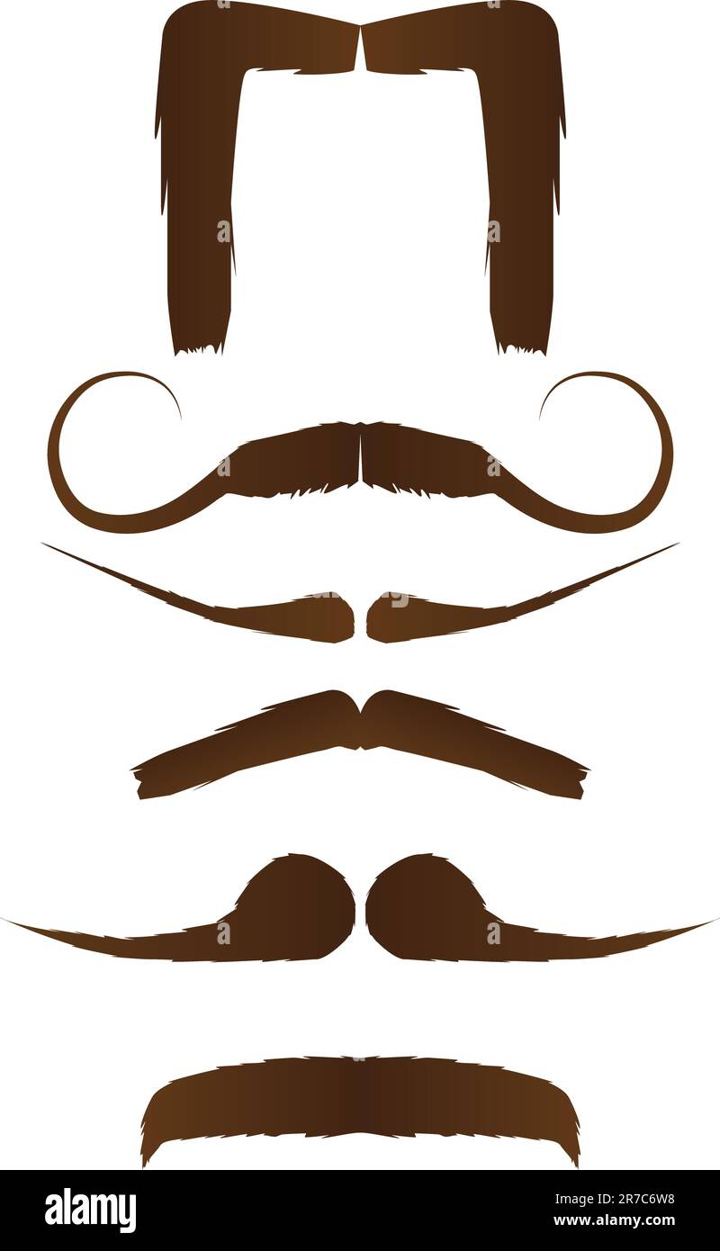 Collection de modèles de moustache de différentes époques. Tous ...