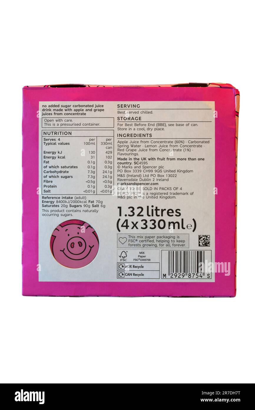 Informations nutritionnelles et liste des ingrédients figurant sur le ...