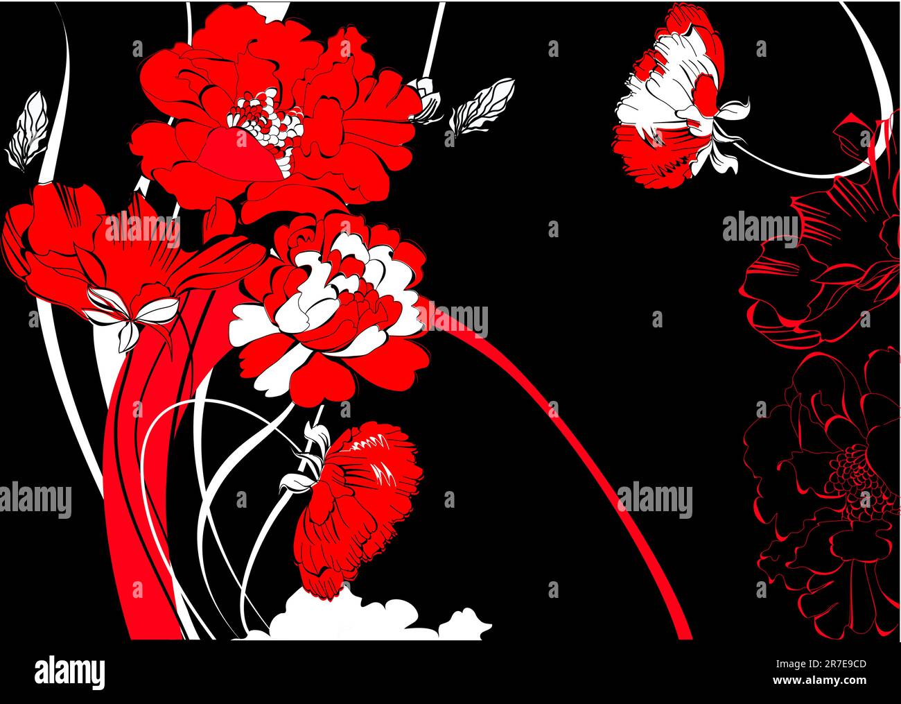 Plante rouge et noire Banque d'images vectorielles - Alamy