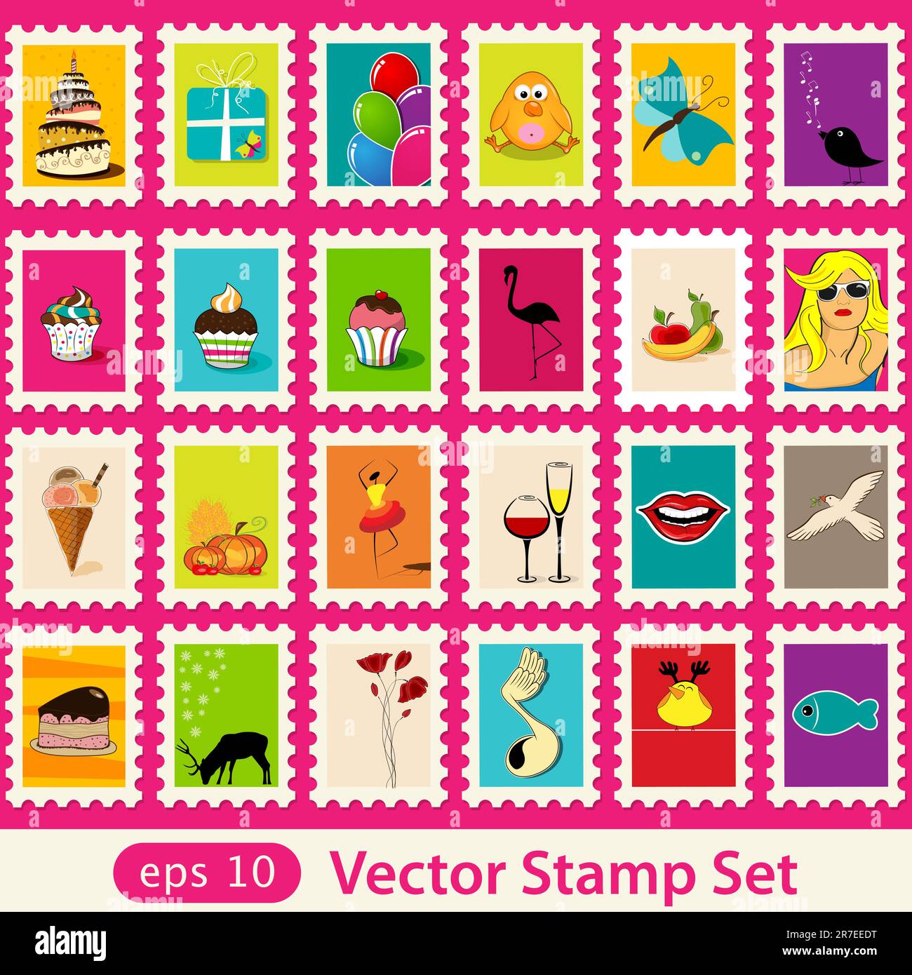 Tampons alimentaires Banque d'images vectorielles - Alamy