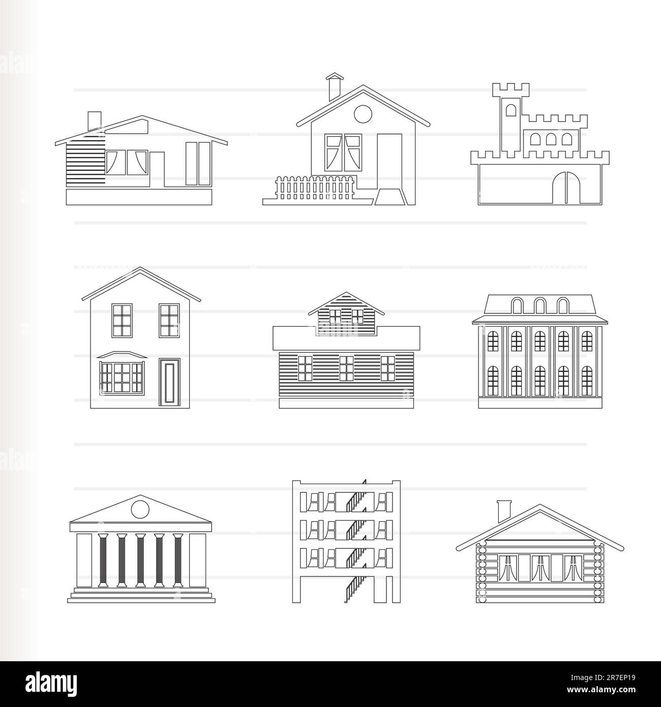 Différents types de maisons et immeubles - Vector Illustration 1 Image ...