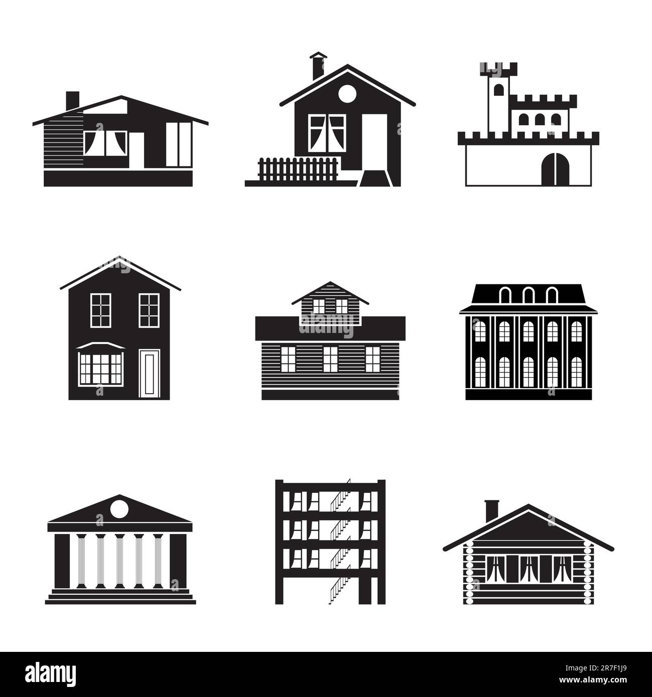 Différents types de maisons et immeubles - Vector Illustration 1 Image ...