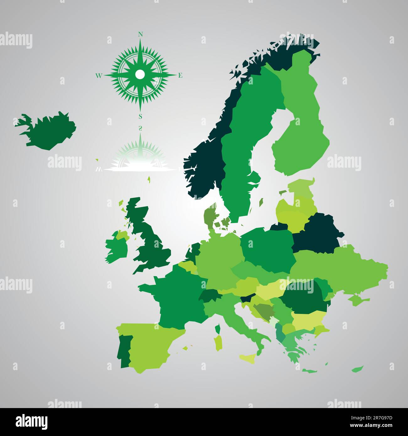 Political map europe region country Banque d'images vectorielles - Alamy