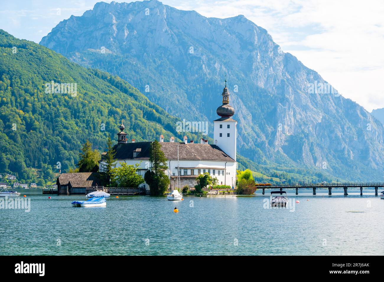 Château de Schloss Ort près de Traunsee, Autriche. Vue sur l'ancien ...