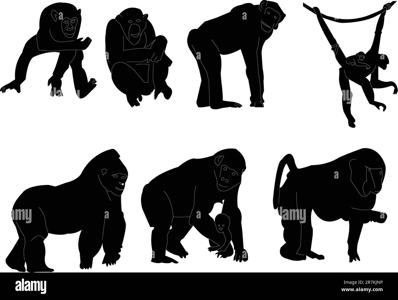 Silhouette de gorille Banque d'images vectorielles - Alamy