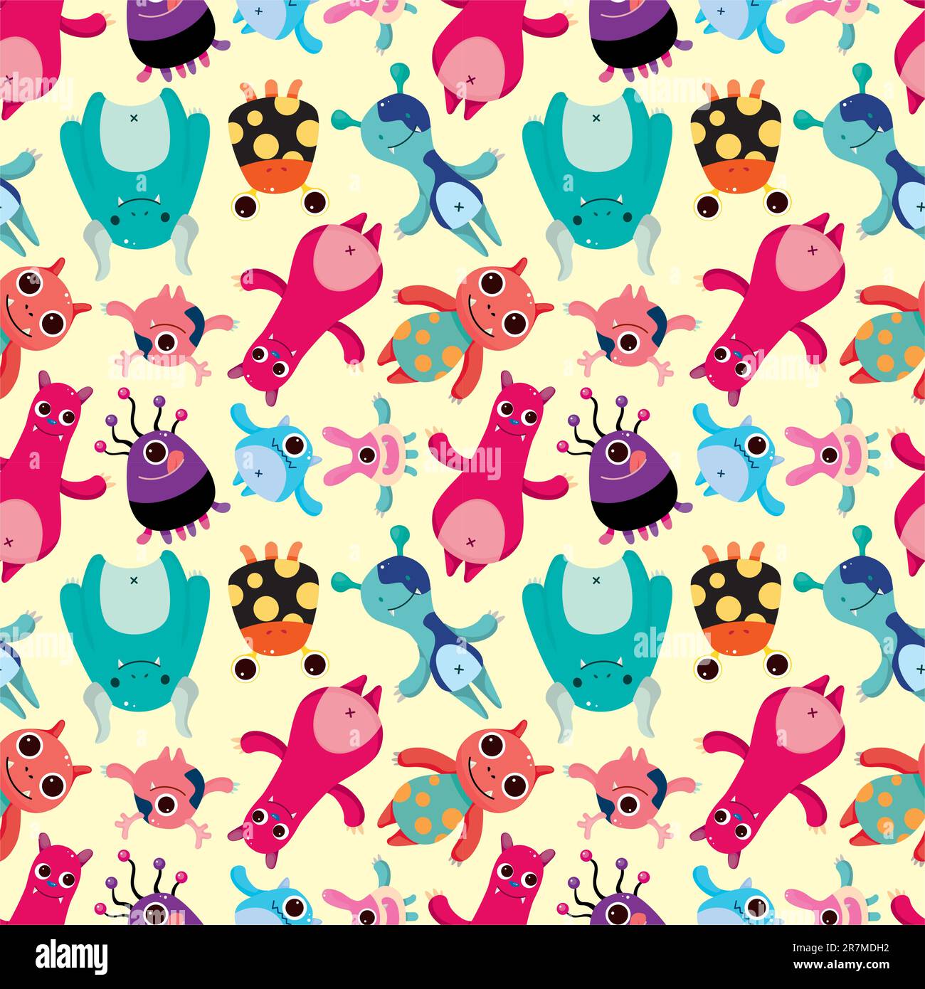 Monsters pattern Banque d'images vectorielles - Alamy