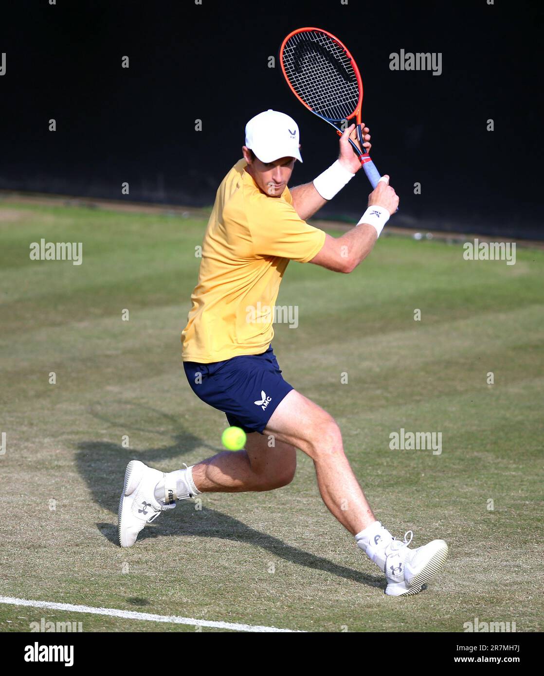 Andy Murray en action lors de son quart de finale contre Dominic ...