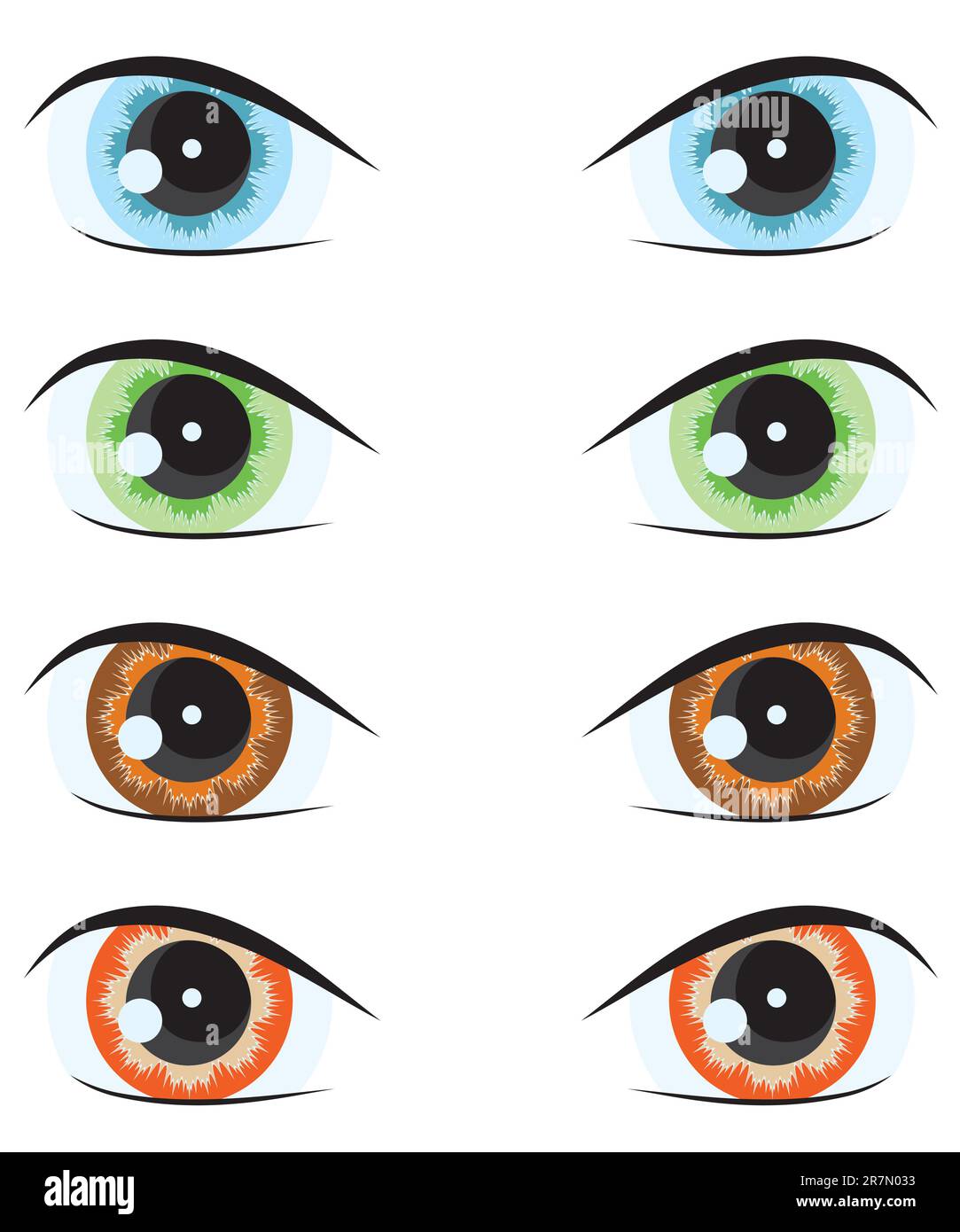 Ojos de dibujos animados set vector Banque d'images vectorielles - Alamy