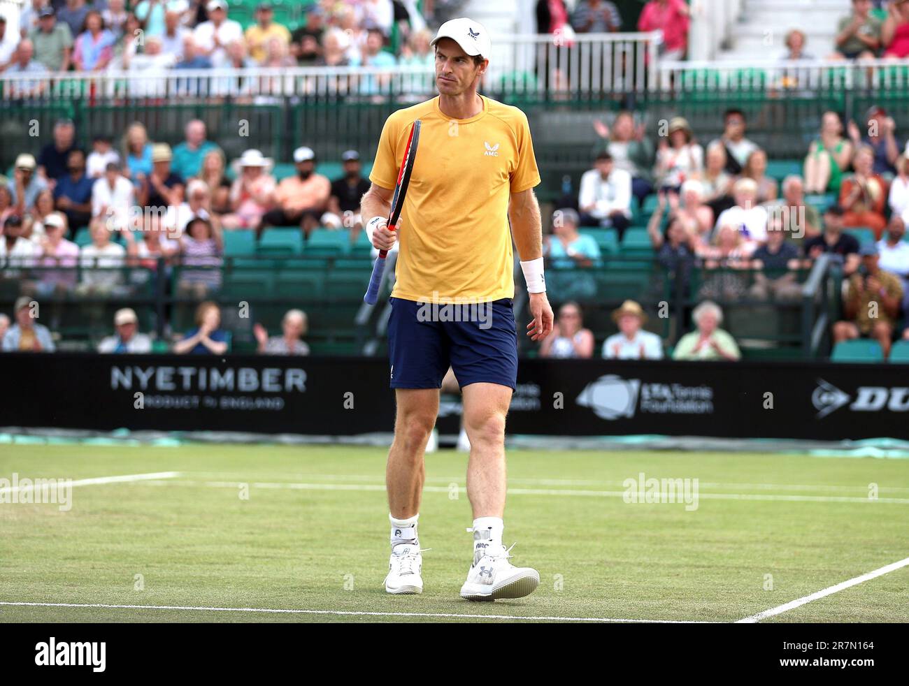 Andy Murray réagit lors de son quart de finale contre Dominic Stephan ...
