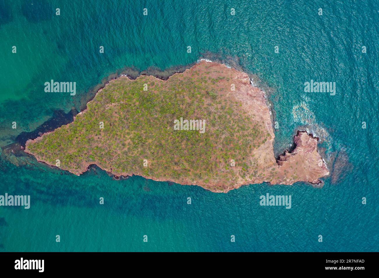 L'île de la Raza, l'île Juma, le rocher de San Nicolimaas. Vue aérienne ...