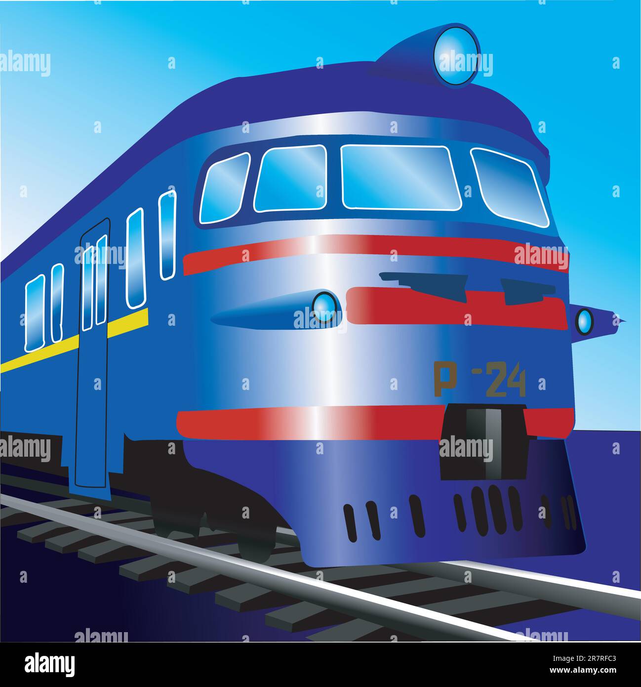 Vintage train painting Banque d'images vectorielles - Alamy