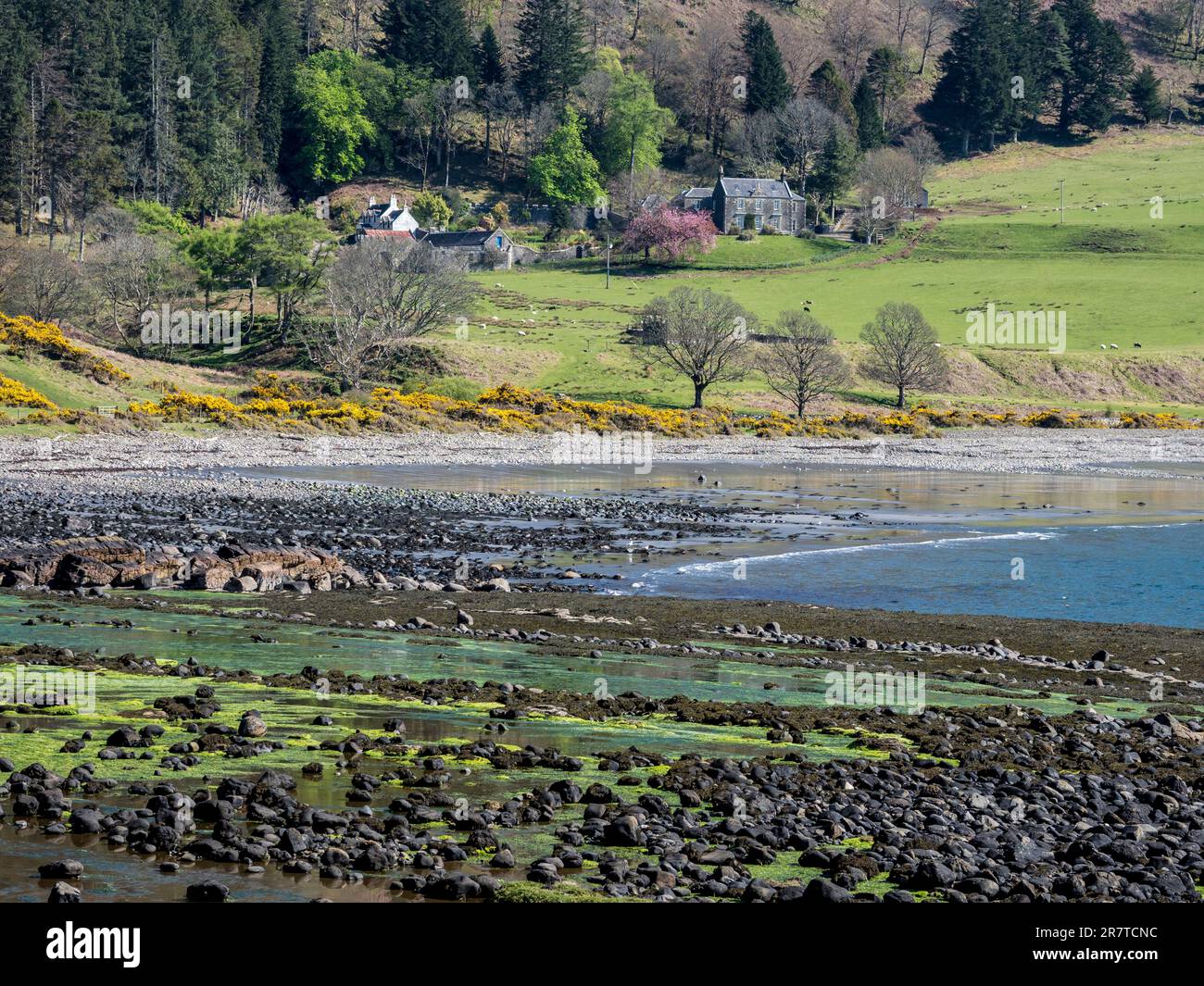 Côte sud de l'île de Mull près de Carsaig, chemin le long de la côte ...