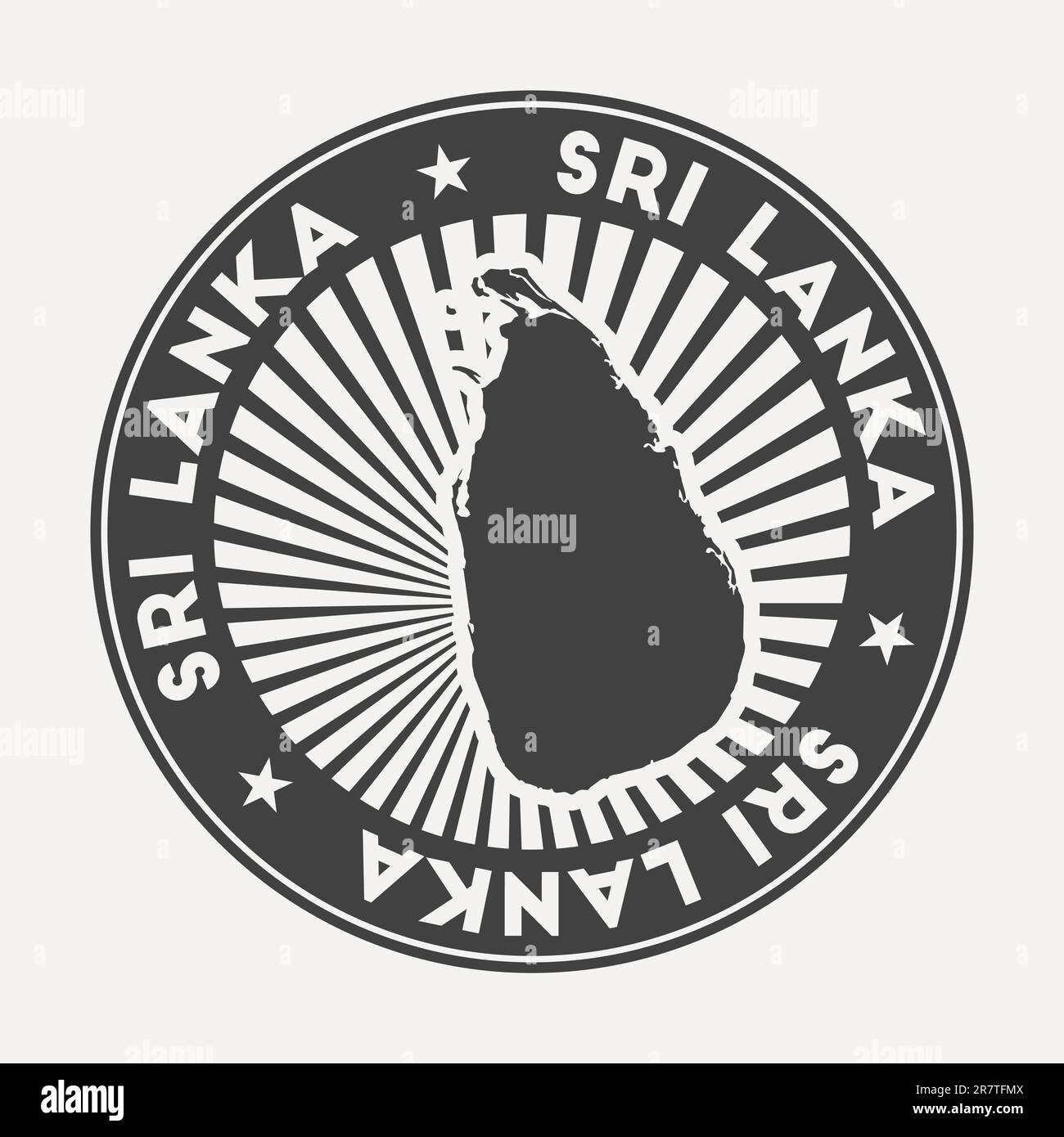Logo rond Sri Lanka. Badge de voyage vintage avec le nom circulaire et ...