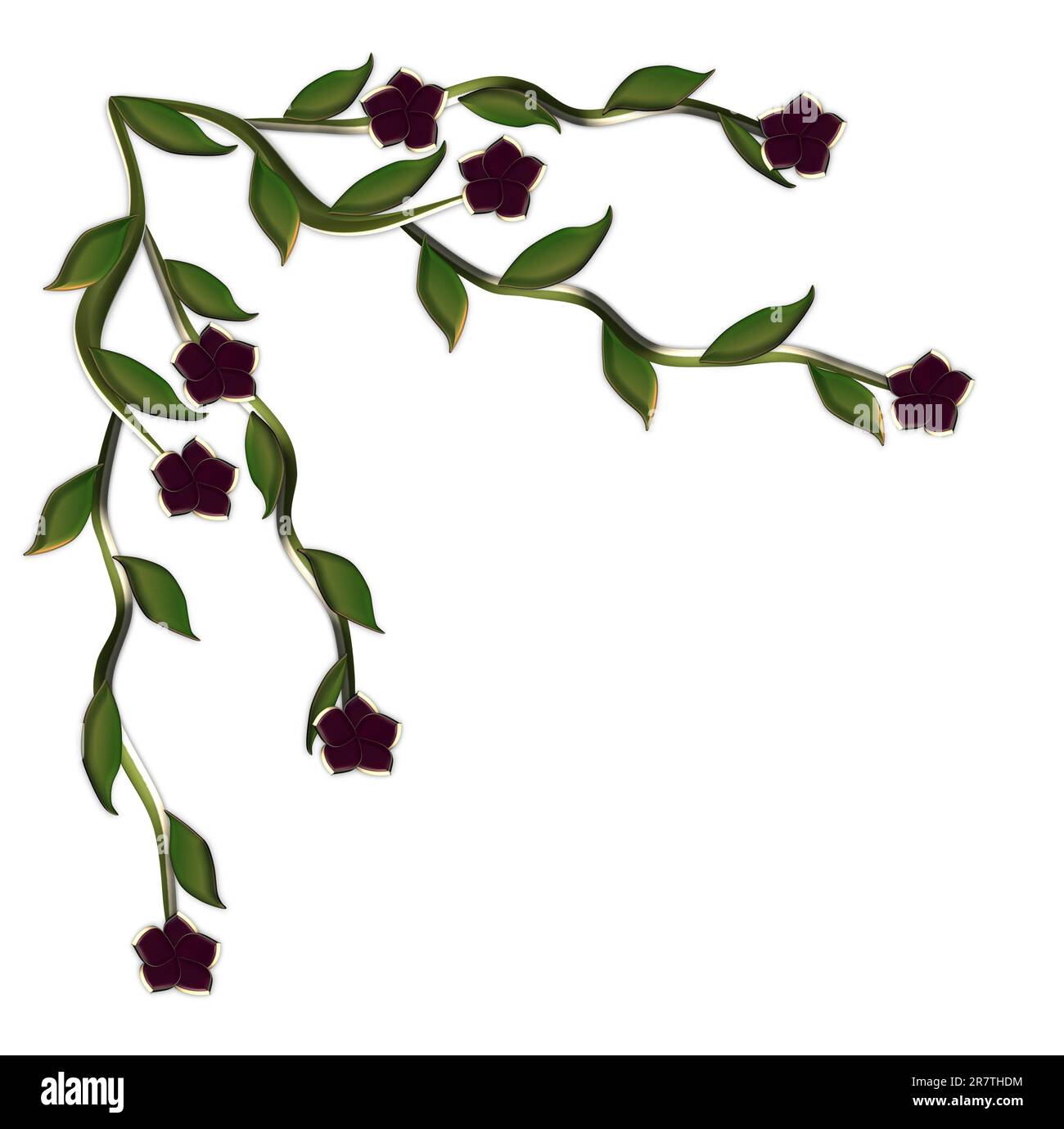 Fleurs en coin dessin Banque de photographies et d’images à haute ...