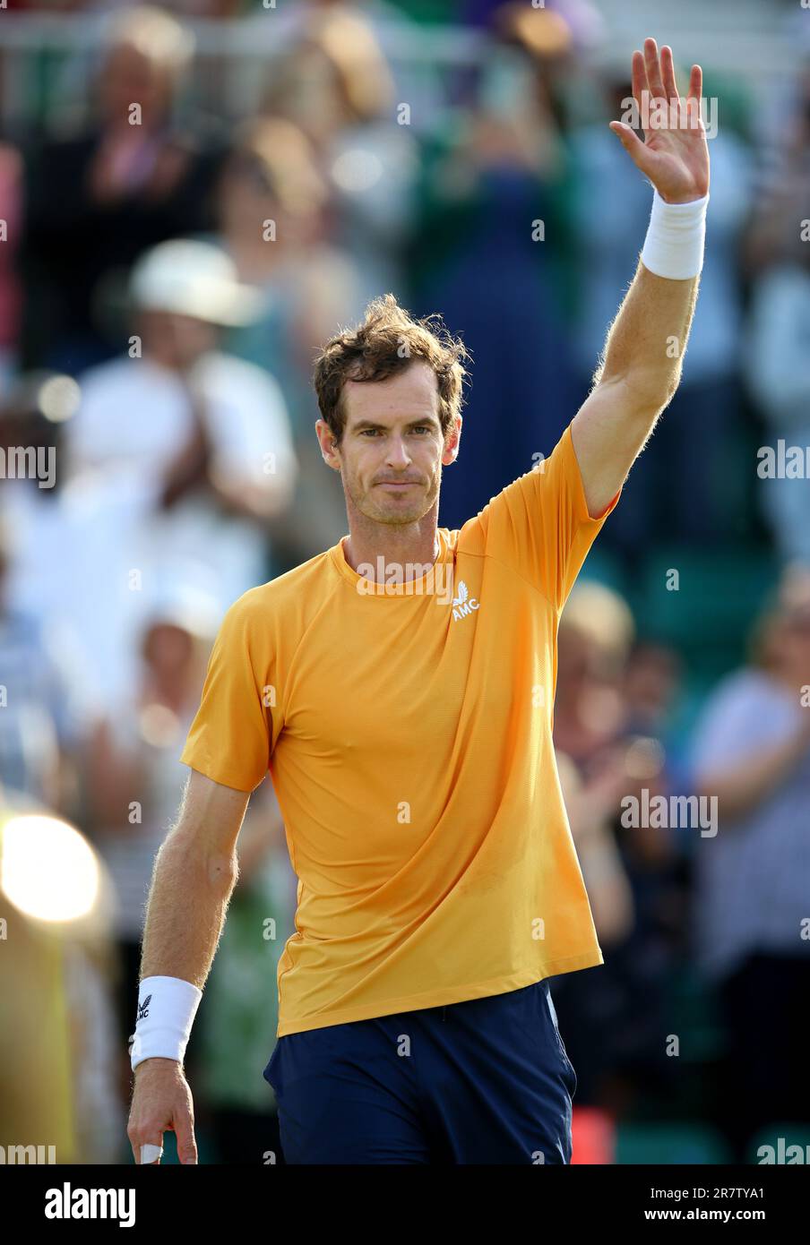 Andy Murray, en Grande-Bretagne, célèbre son match contre les Nuno Borges du Portugal lors du ...