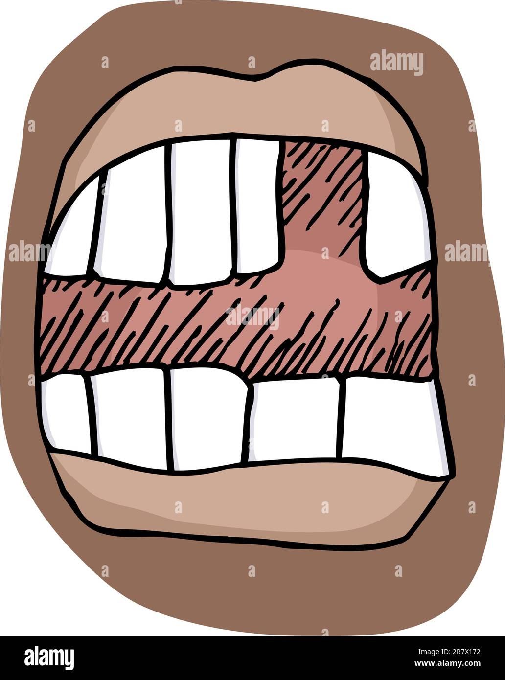 Une bouche ouverte avec des dents Banque d'images vectorielles - Alamy
