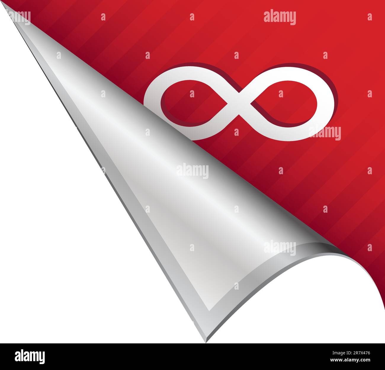 Icône de symbole mathématique à l'infini sur l'onglet d'angle dépelé ...