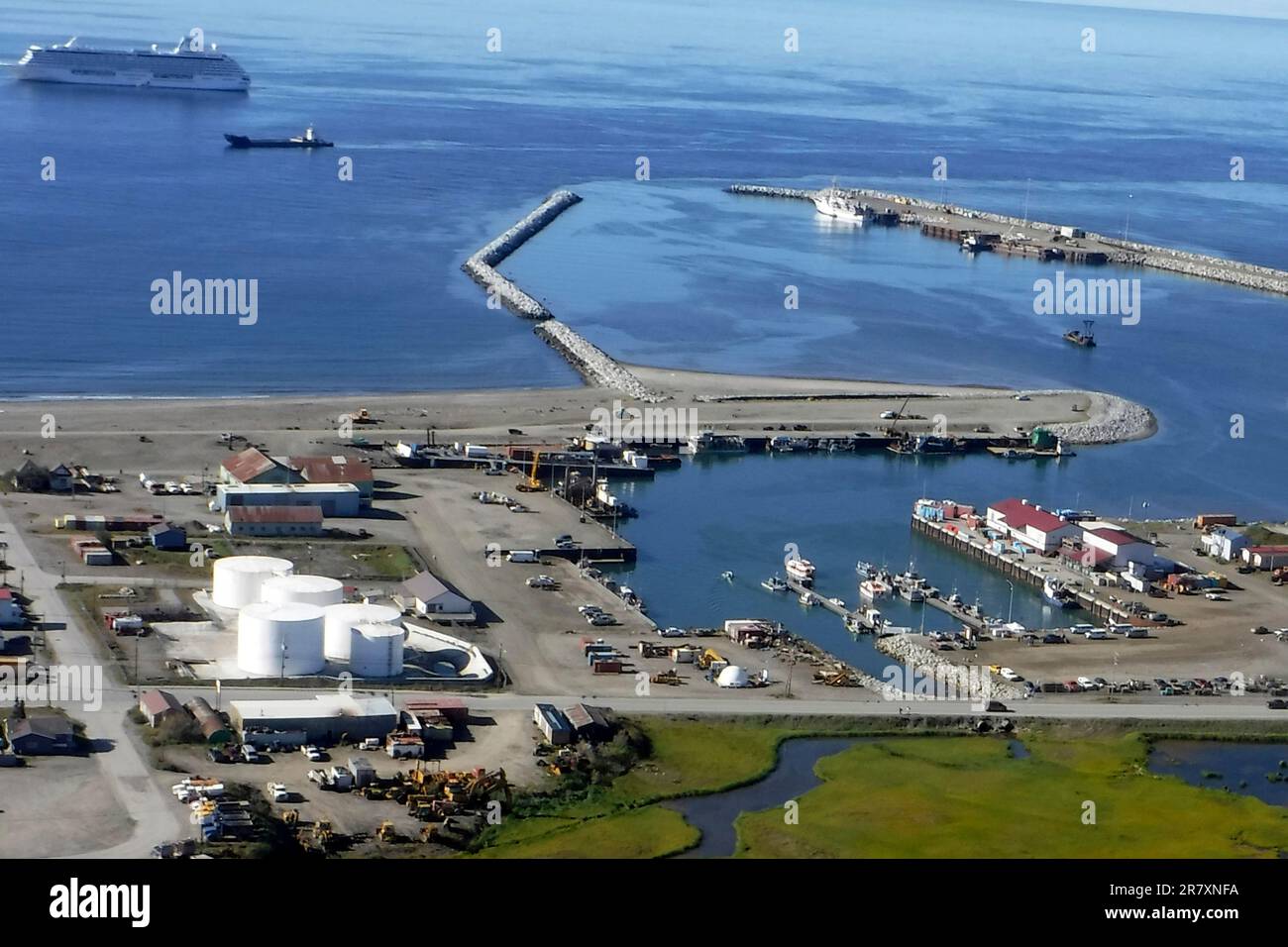 This Aug. 20, 2017, photo provided by the City of Nome is an aerial ...