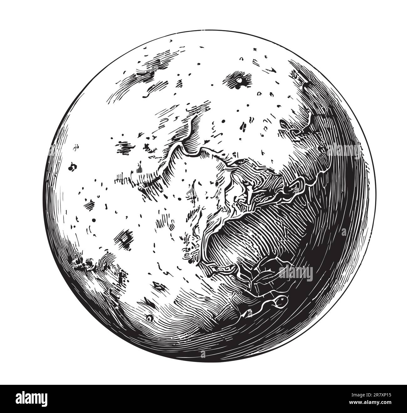 Dessin animé de la planète terre Banque d'images noir et blanc - Alamy