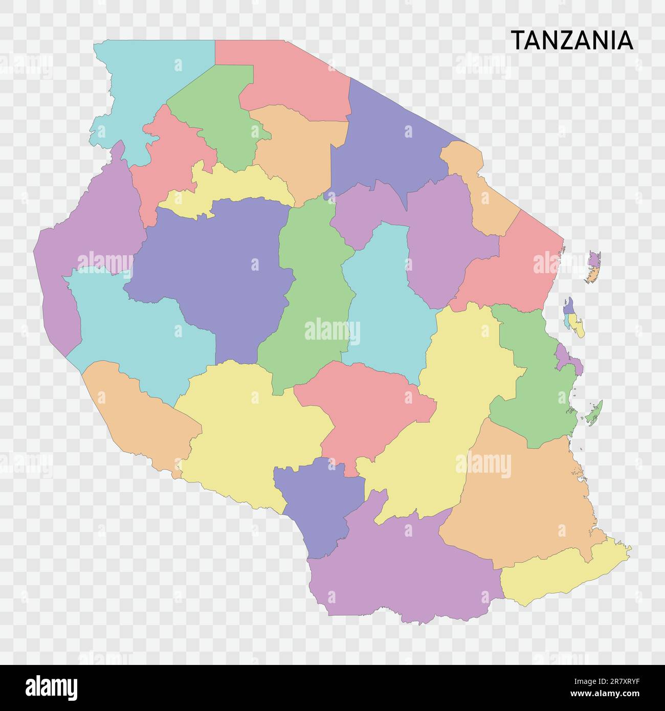 Carte politique tanzanie Banque d'images vectorielles - Alamy