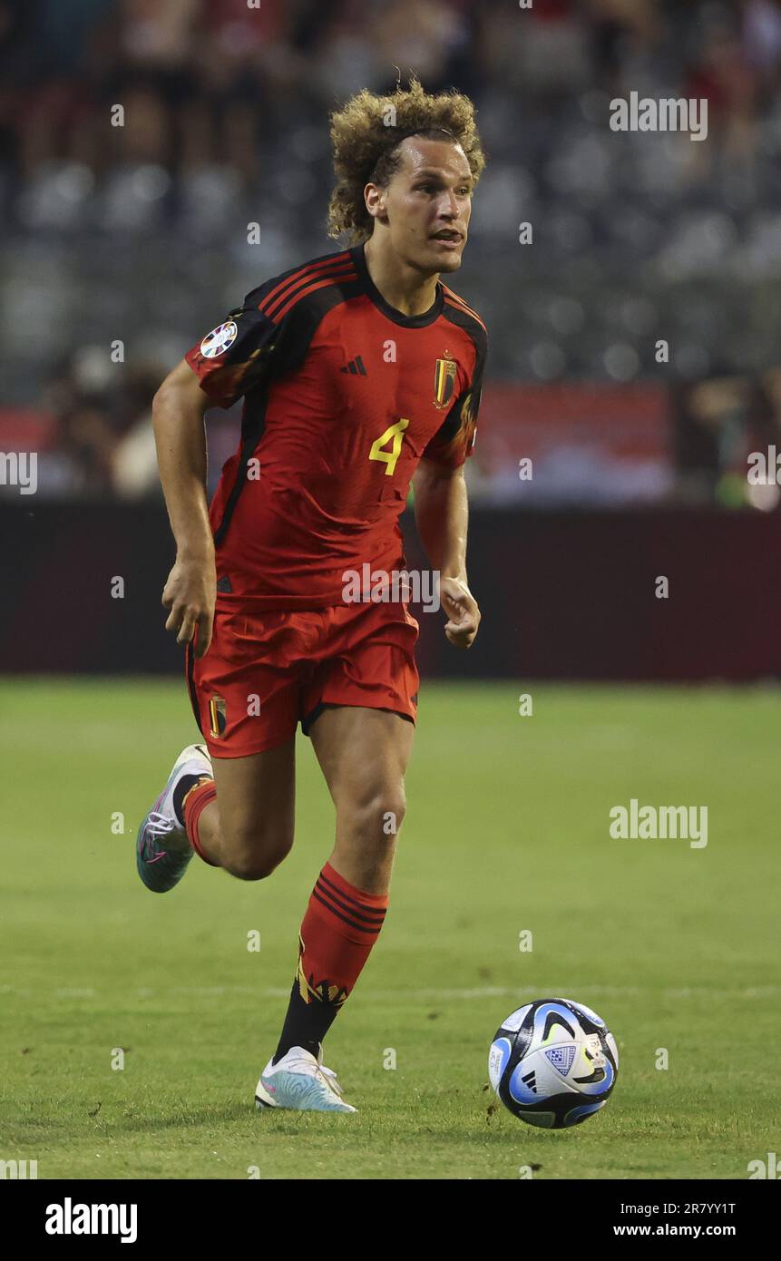 Wout Faes de Belgique lors de l'UEFA Euro 2024, qualifications ...