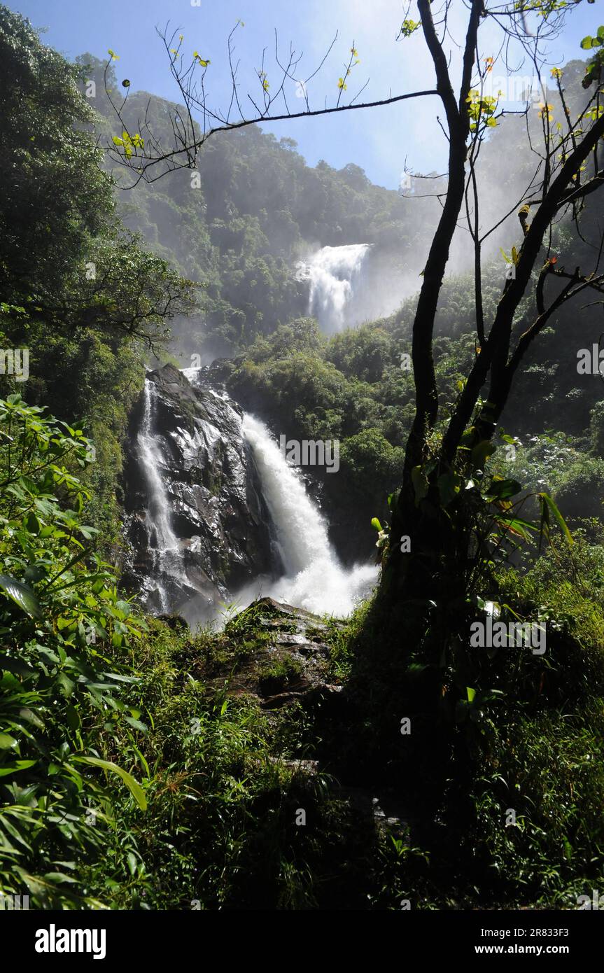 Paysage de cascade de montagne Banque de photographies et d’images à ...
