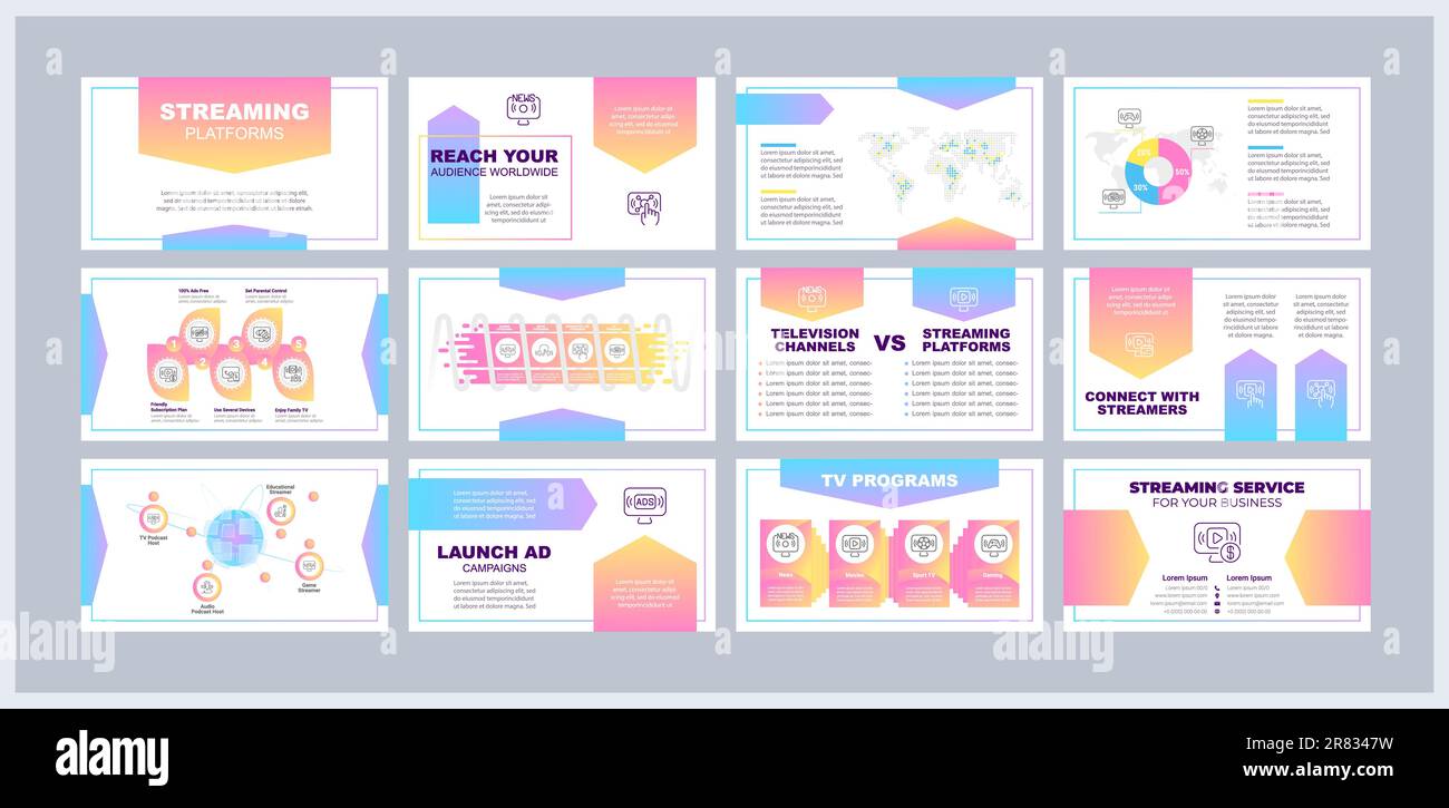 Jeux de modèles de présentation de plates-formes de diffusion en ...
