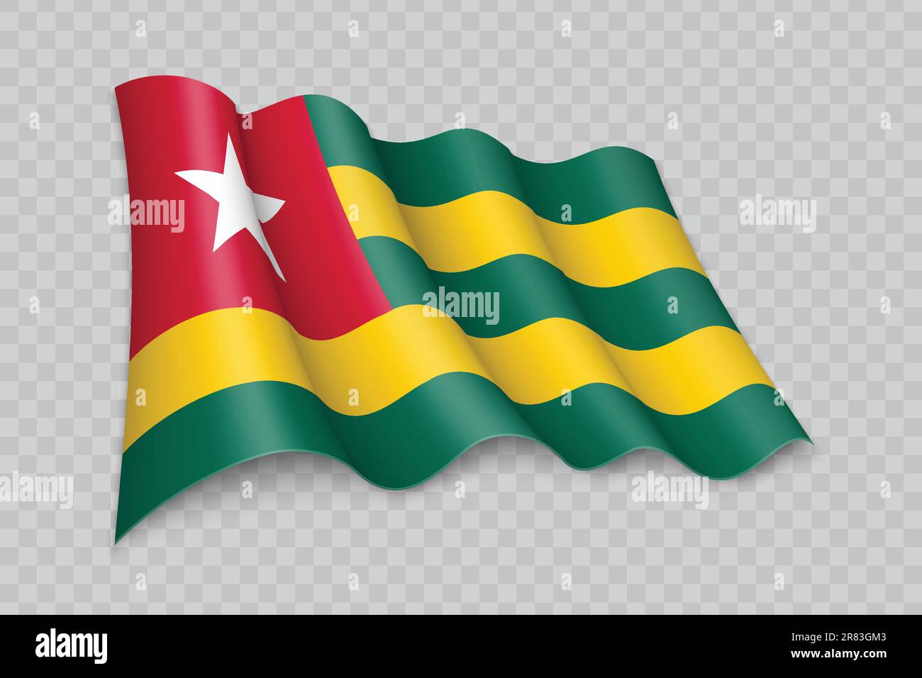 3D drapeau du Togo sur fond transparent Image Vectorielle Stock - Alamy