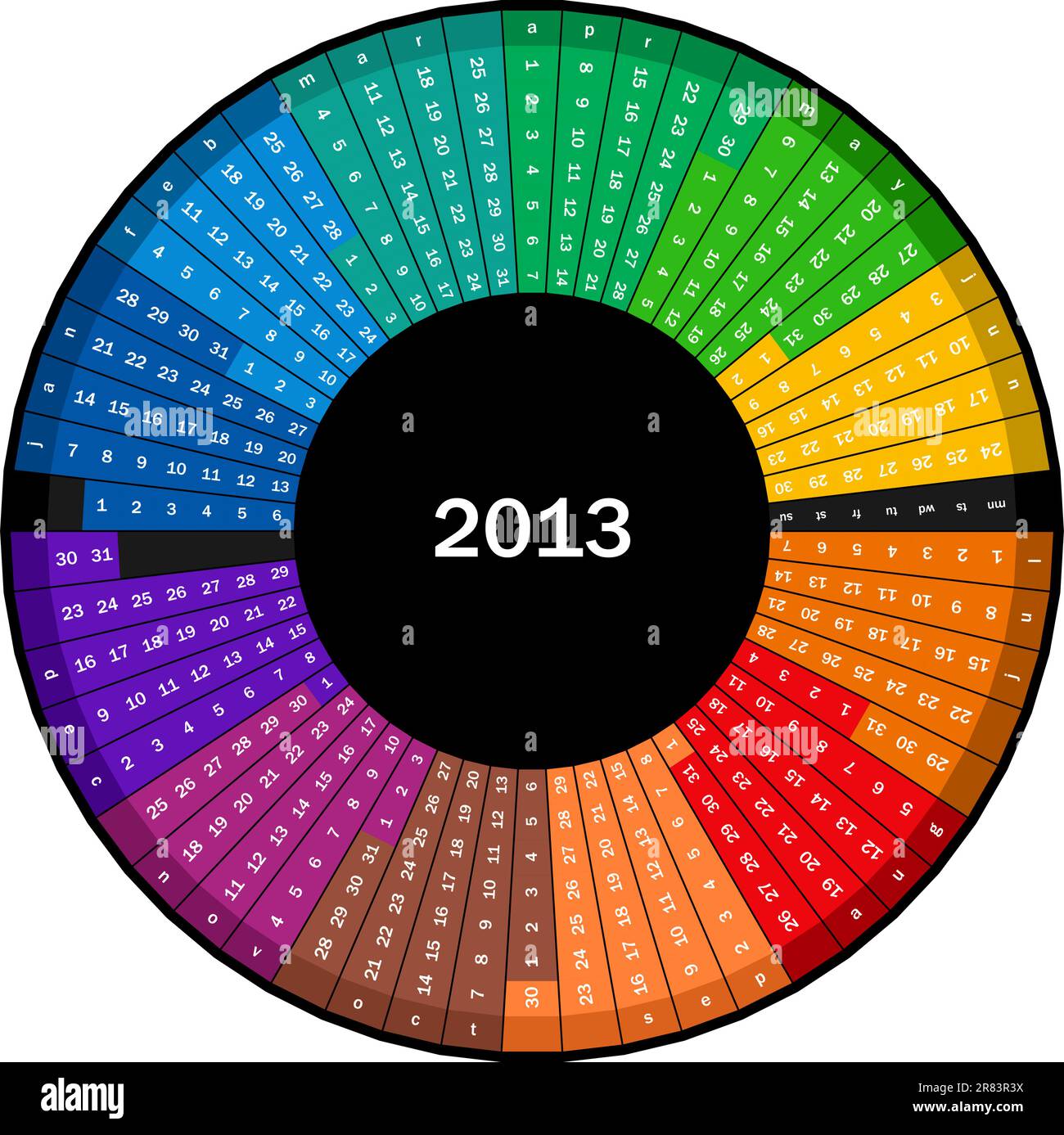 Cercle de calendrier Banque d'images vectorielles - Alamy