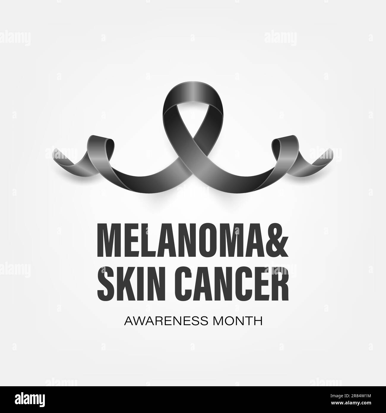 Mélanome, bannière cancer de la peau, carte, placarde avec ruban noir ...