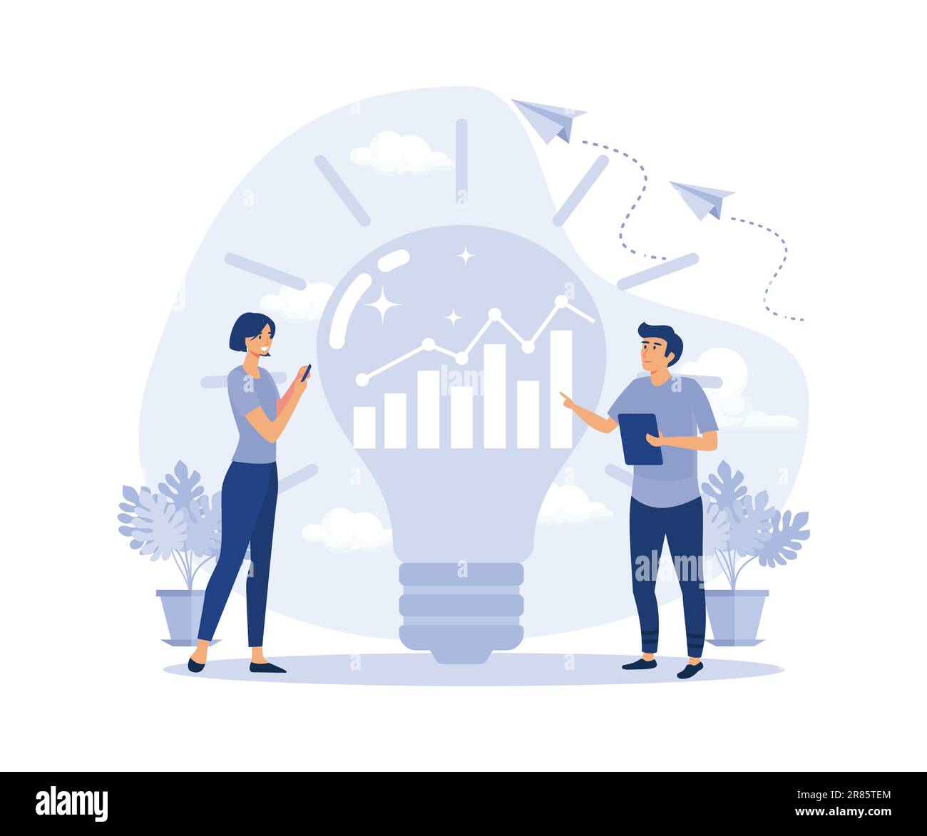 Plan de croissance financière, analyste montrant le diagramme d ...