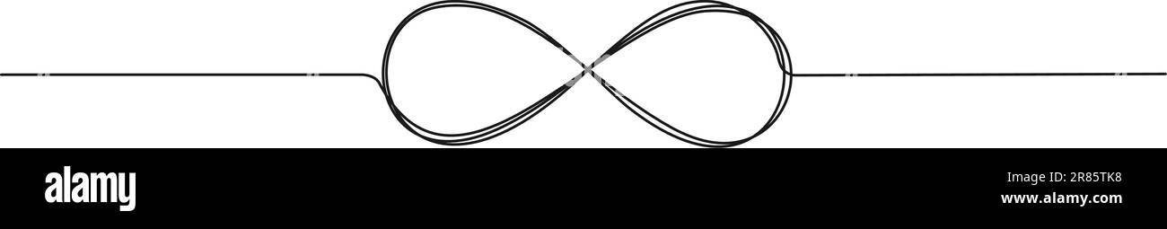 dessin continu d'une seule ligne du symbole infini, illustration ...