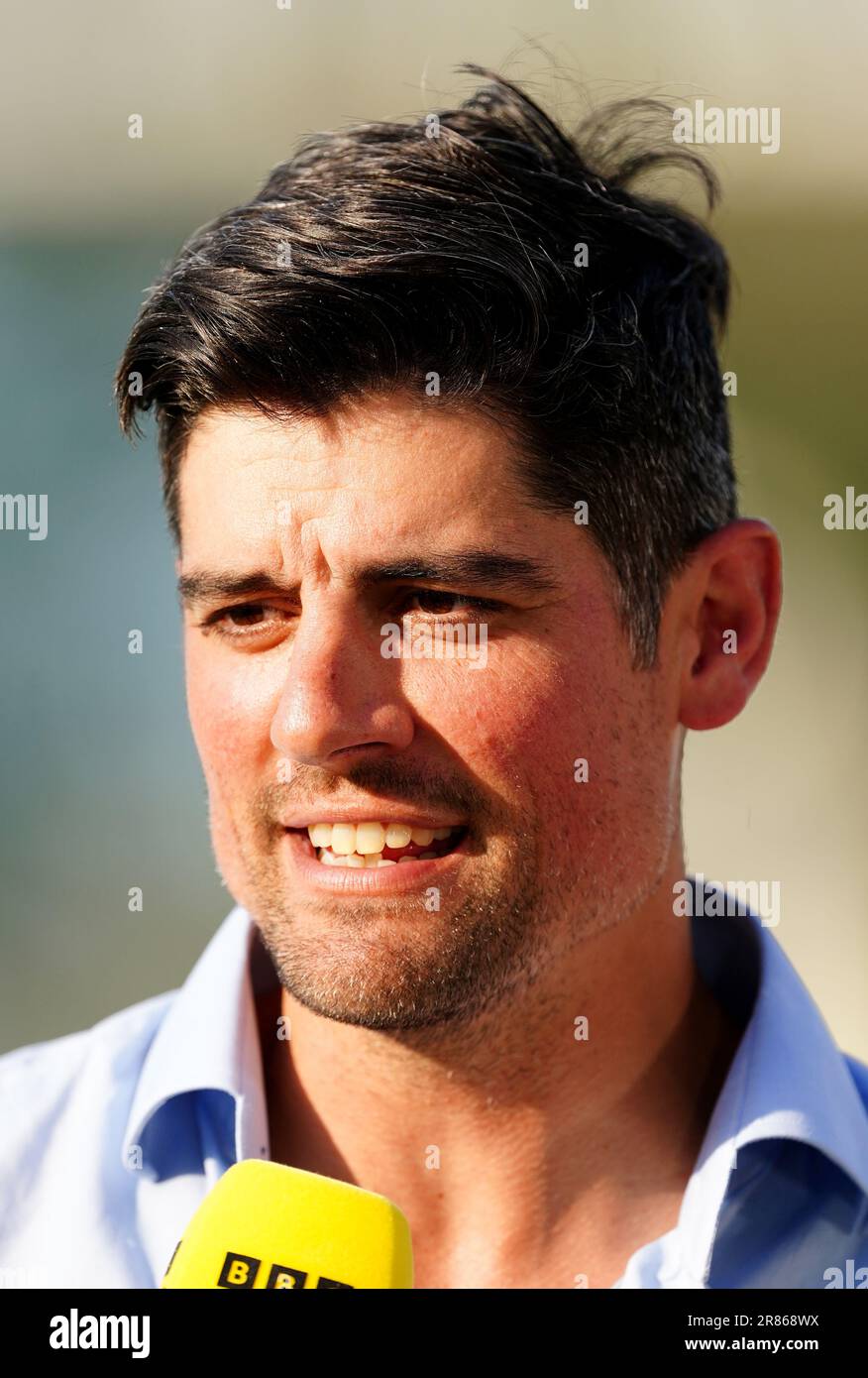 Sir Alastair Cook CBE est interviewé au cours du quatrième jour du ...