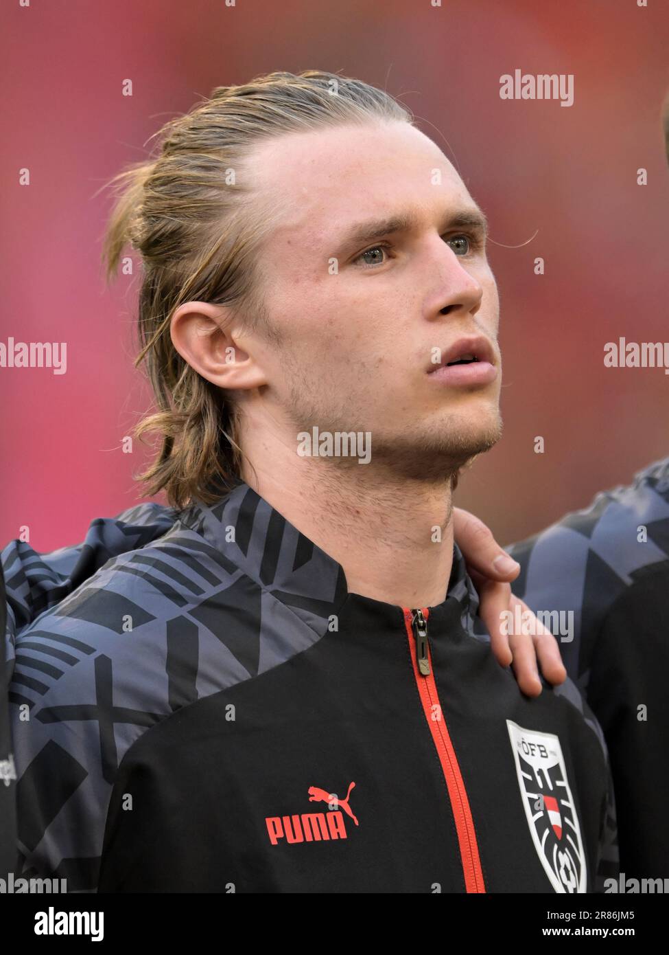 BRUXELLES - Patrick Wimmer d'Autriche lors du match de qualification de ...