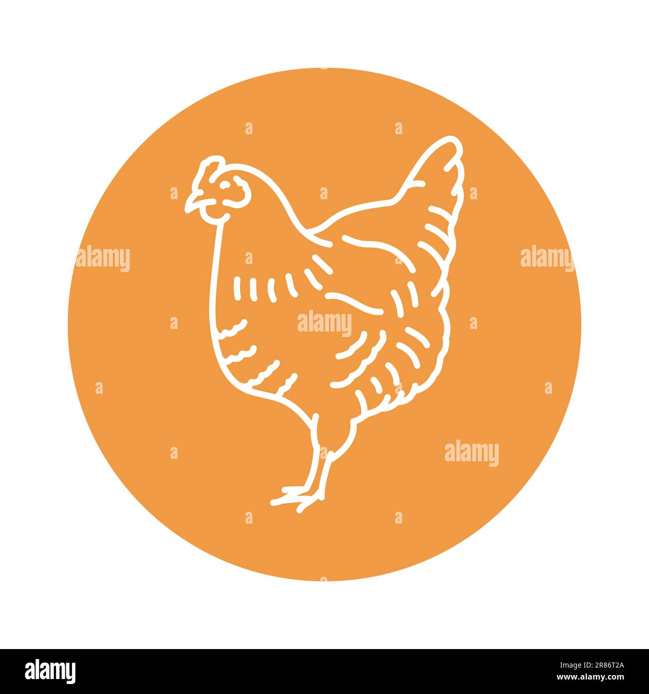 Icône de la ligne noire de poulet. Animaux de ferme. Pictogramme pour ...
