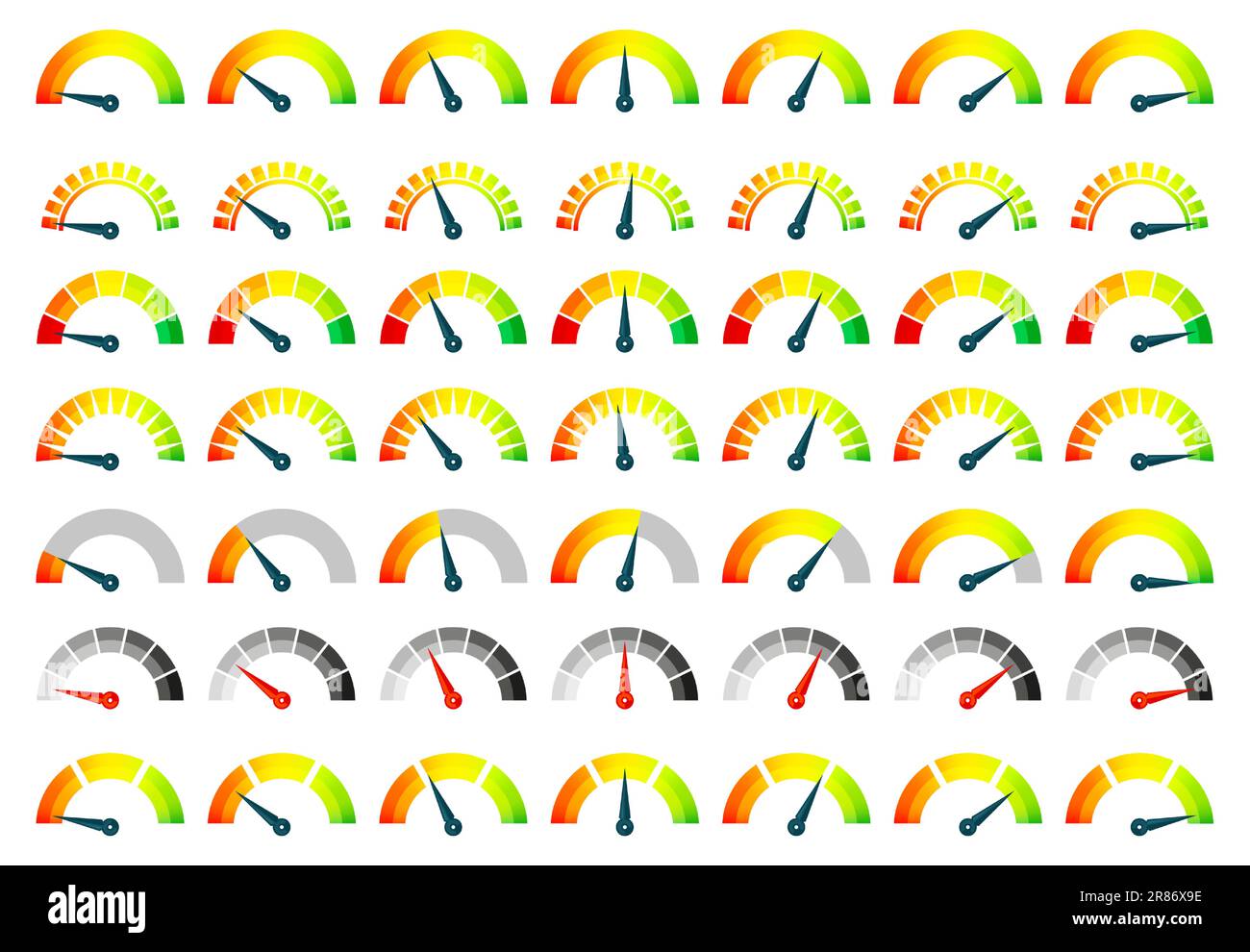 Jauge. Indicateur à barres de l'échelle de mesure avec indicateur de ...