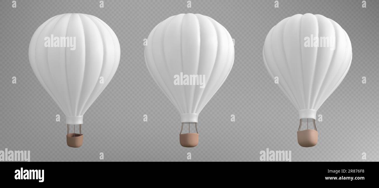 3d illustration vectorielle isolée à ballon d'air chaud blanc. Aventure ...