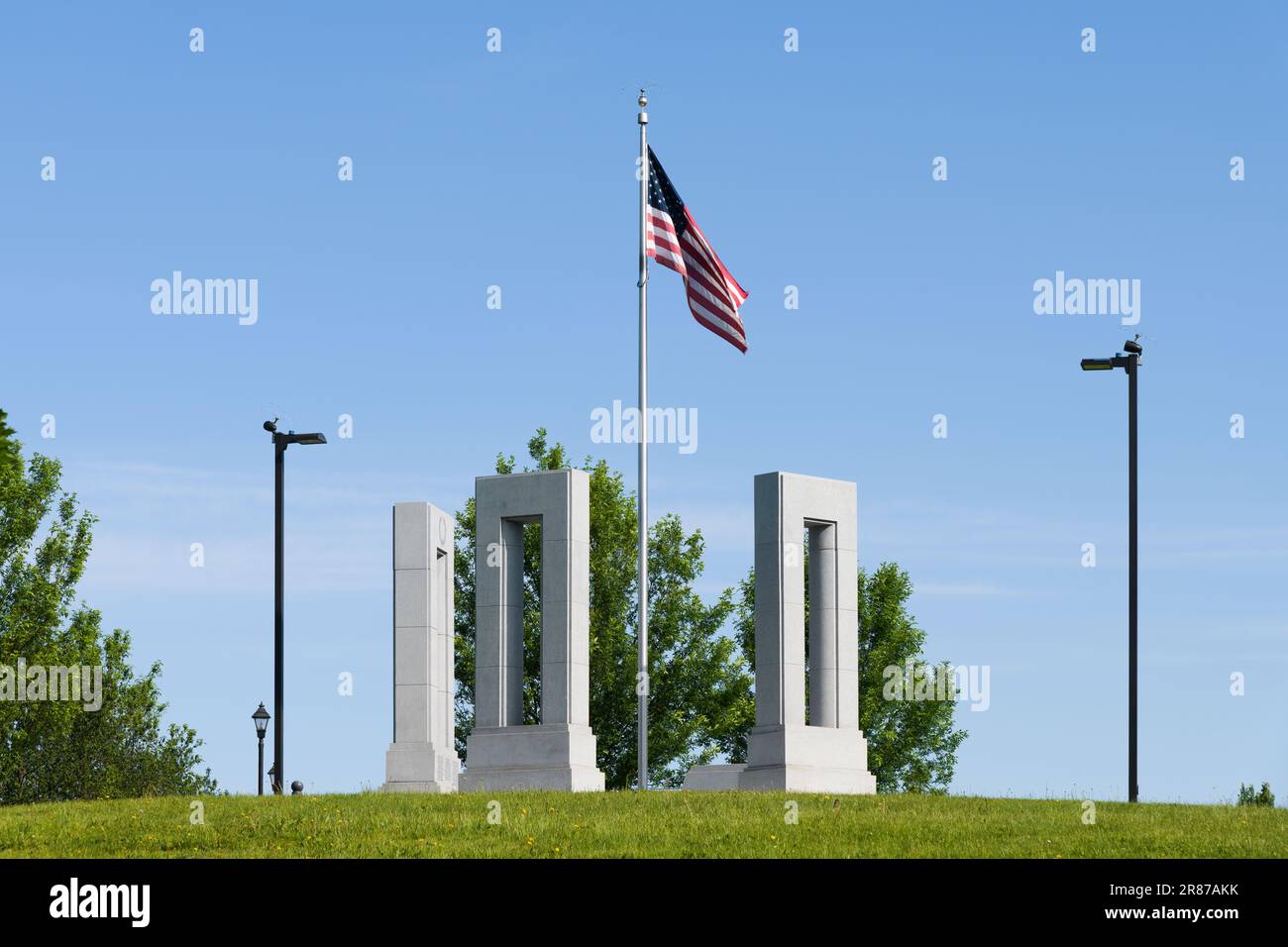 Walla Walla, WA, États-Unis - 25 mai 2023; trois piliers de granit du ...