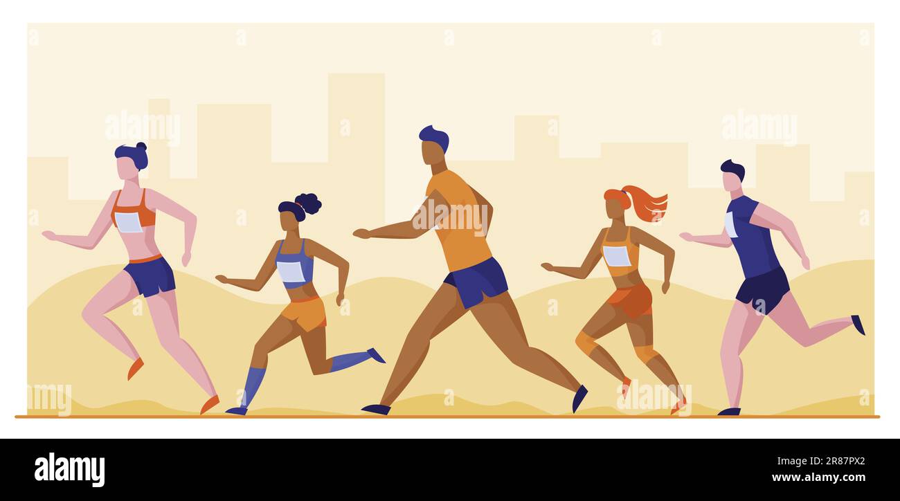 Sportifs en cours d'exécution Banque d'images vectorielles - Alamy